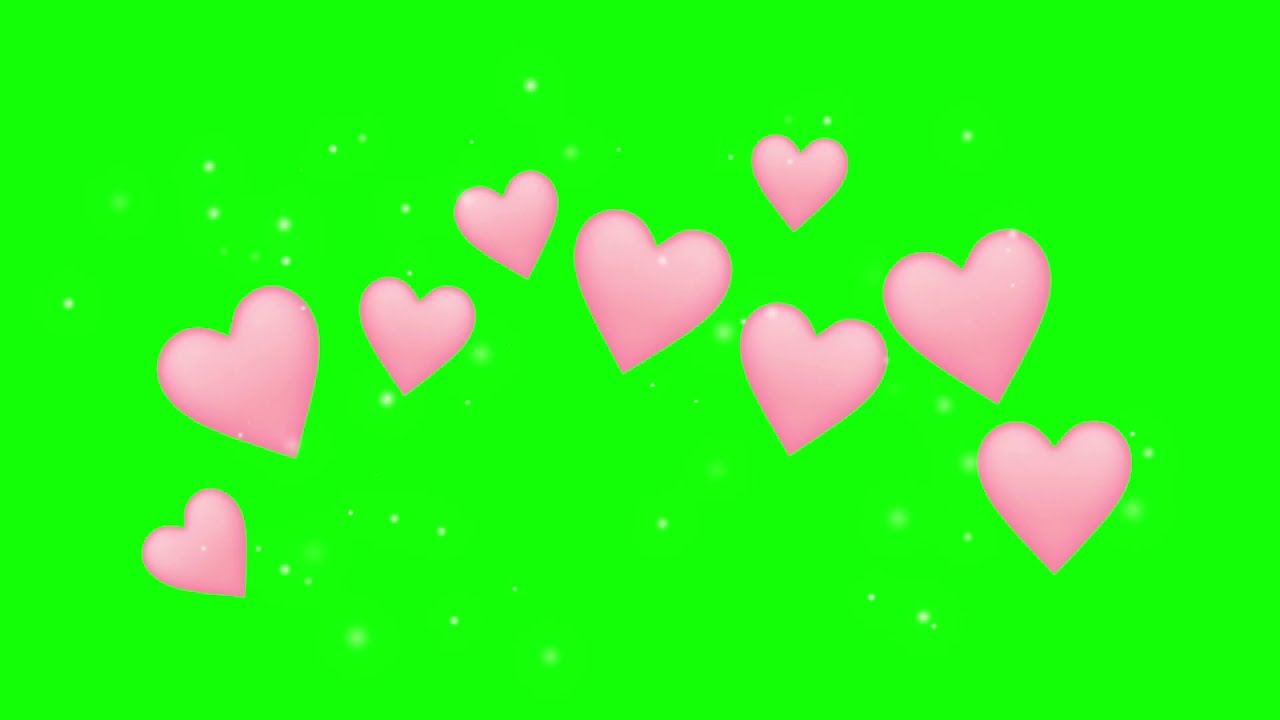 Animated Flying Hearts Green Screen Effects 4k Green Screen Hearts