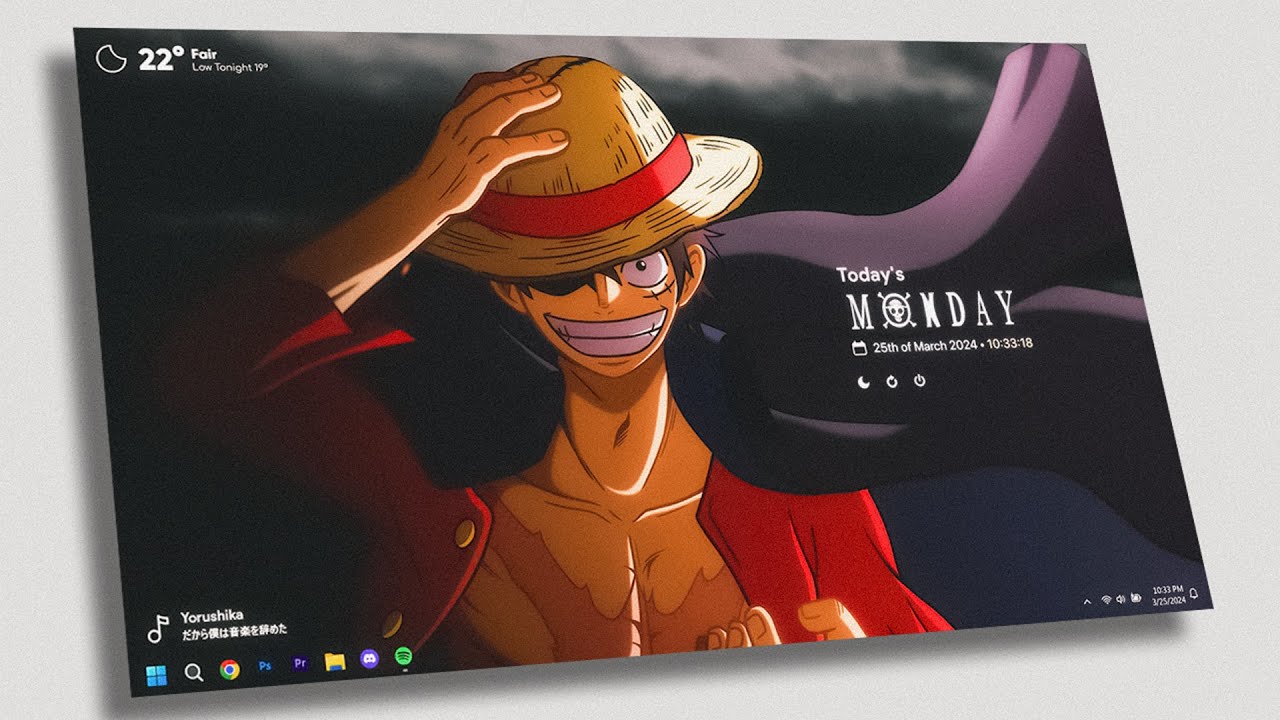Luffy Desktop Makeover One Piece Theme For Windows Youtube