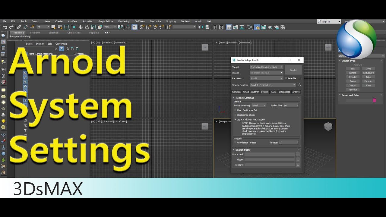 Arnold System Settings In 3ds Max Youtube