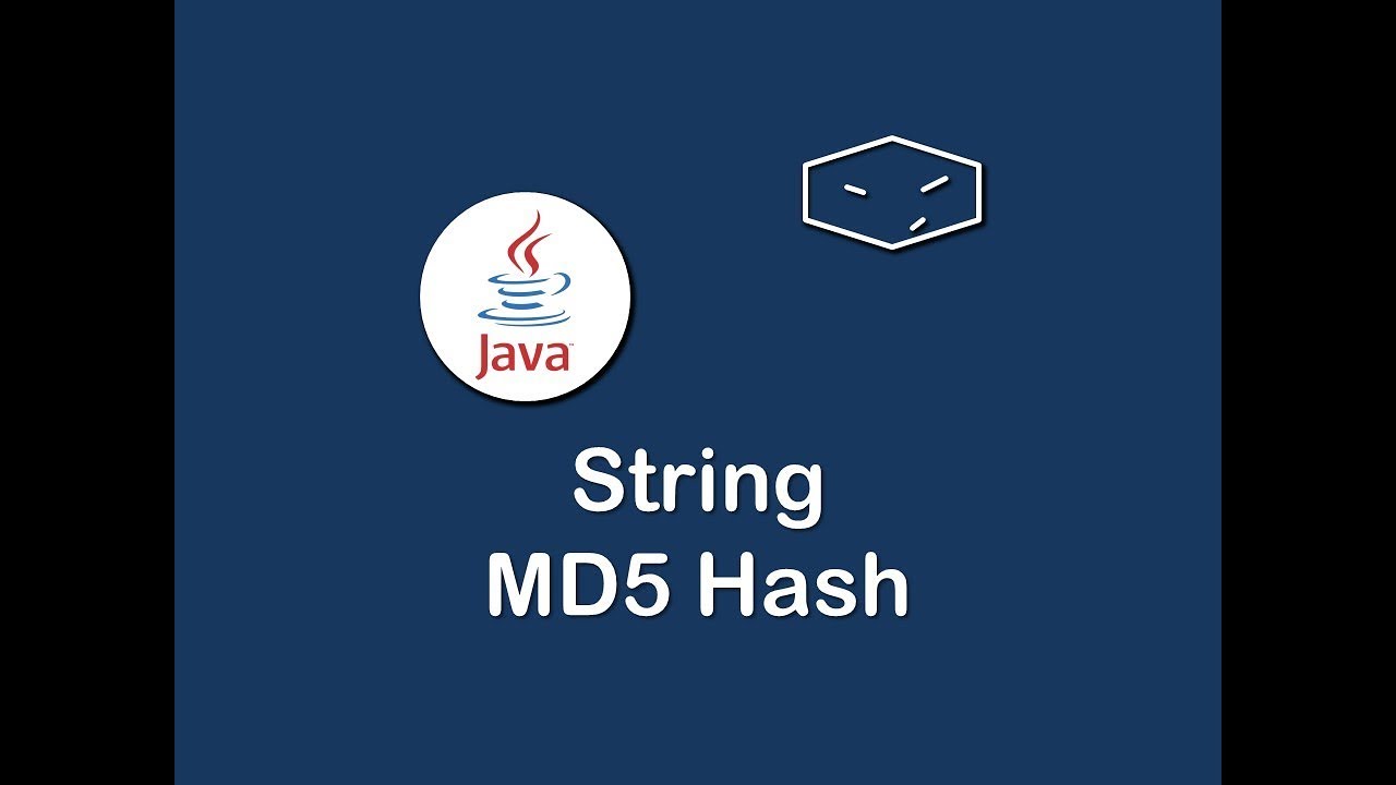 String Md5 Hash In Java Youtube
