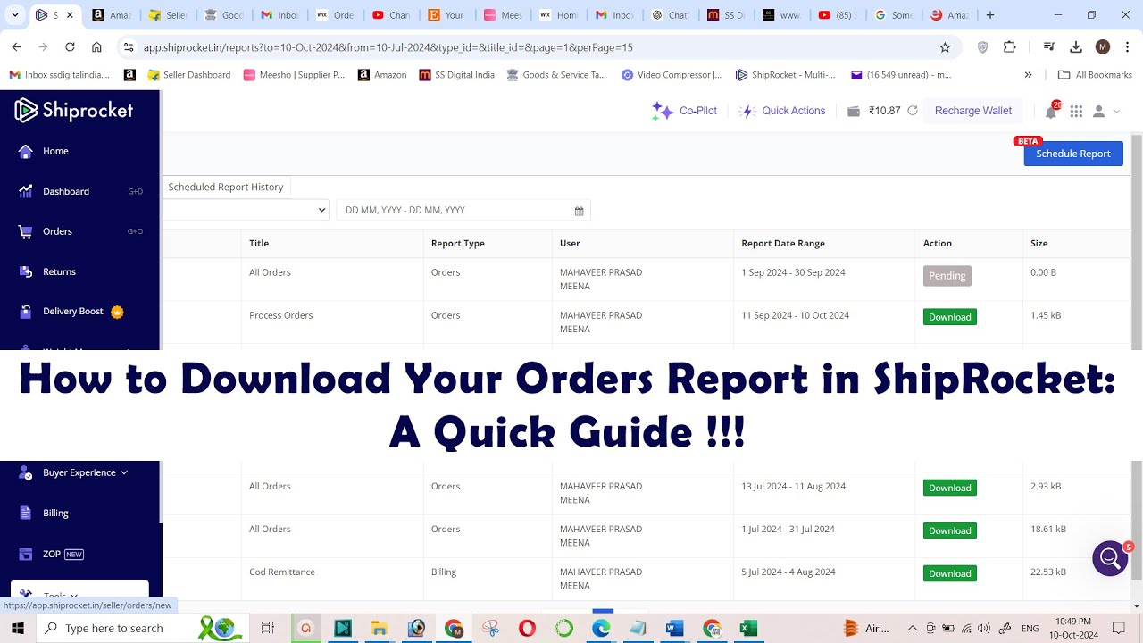 How To Download Your Orders Report In Shiprocket A Quick Guide