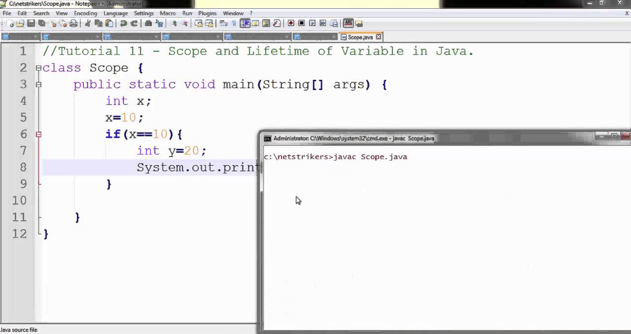 Java Programming Tutorial 11 Scope And Lifetime Of Variable Youtube