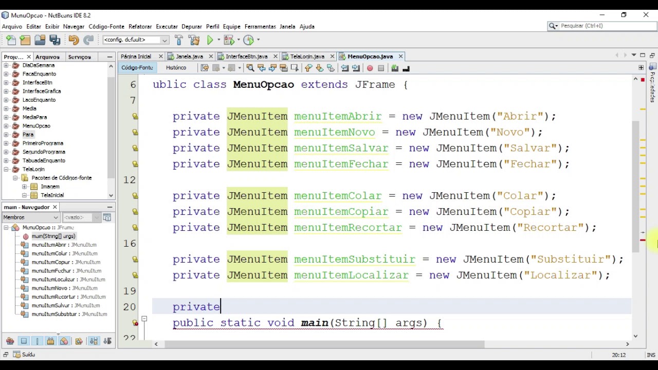 Java Netbeans Barra Menus Youtube