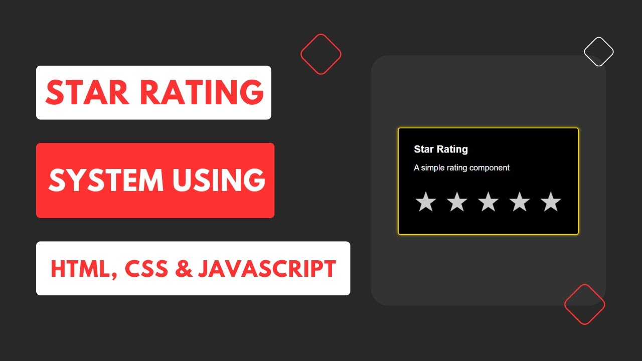 Star Rating Using Html Css And Javascript Youtube