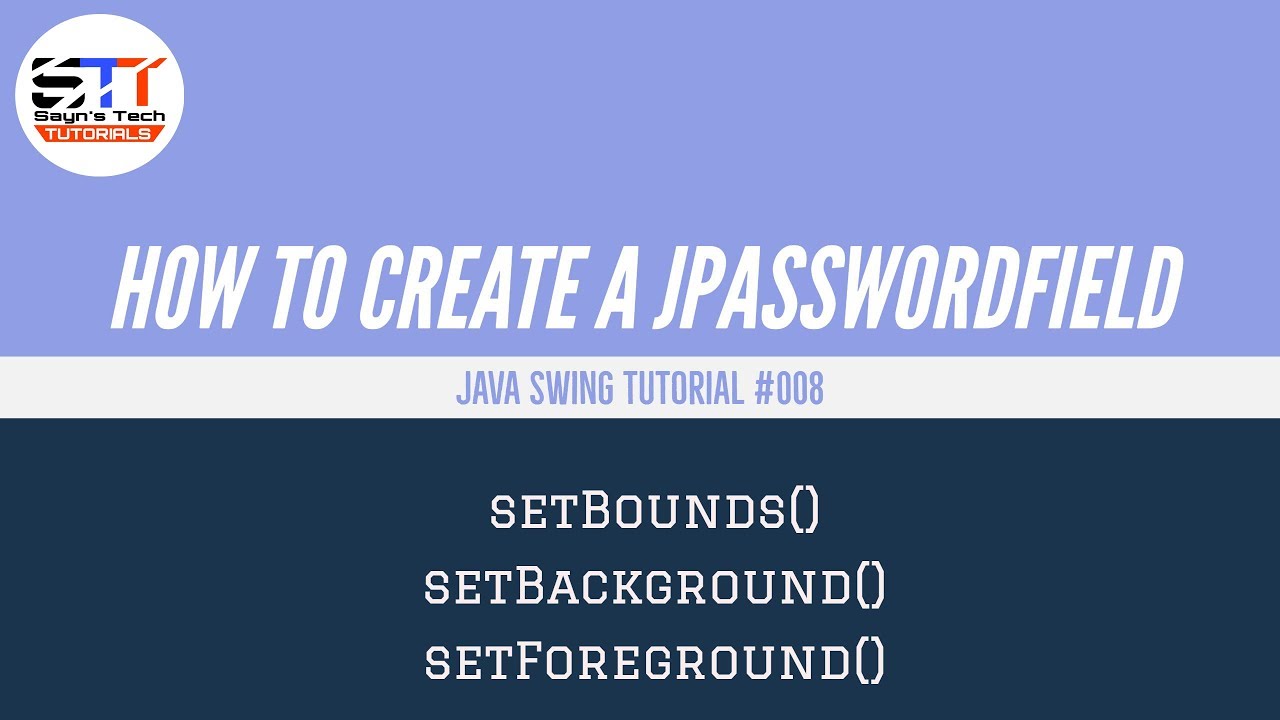 Jpasswordfield Bounds Color Java Swing Tutorial 008 Youtube
