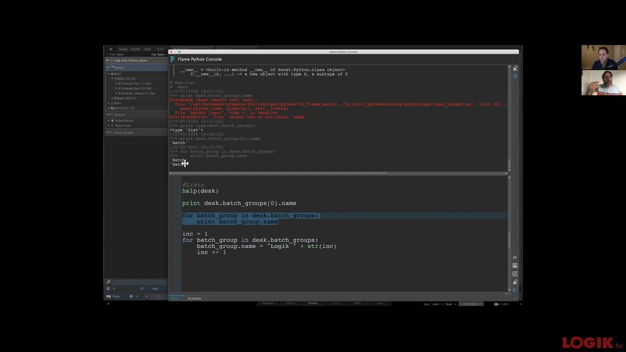 Logik Live 007 Writing Python Scripts For Flame With Andy Milkis And