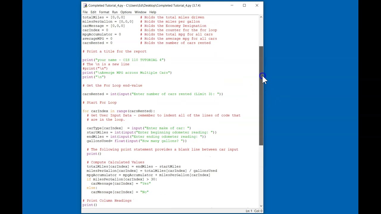 Tutorial 4 Python Youtube