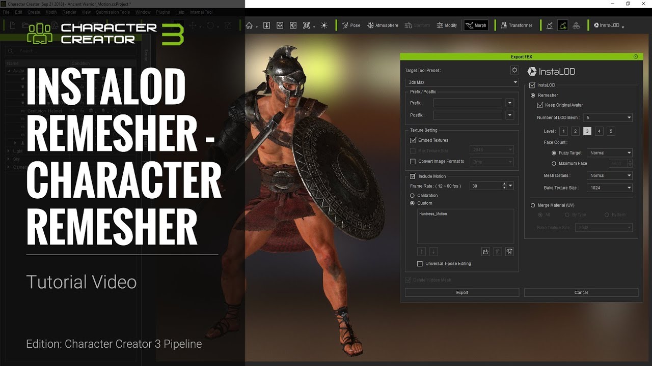 Character Creator 3 Tutorial Export With Instalod Remesh Character