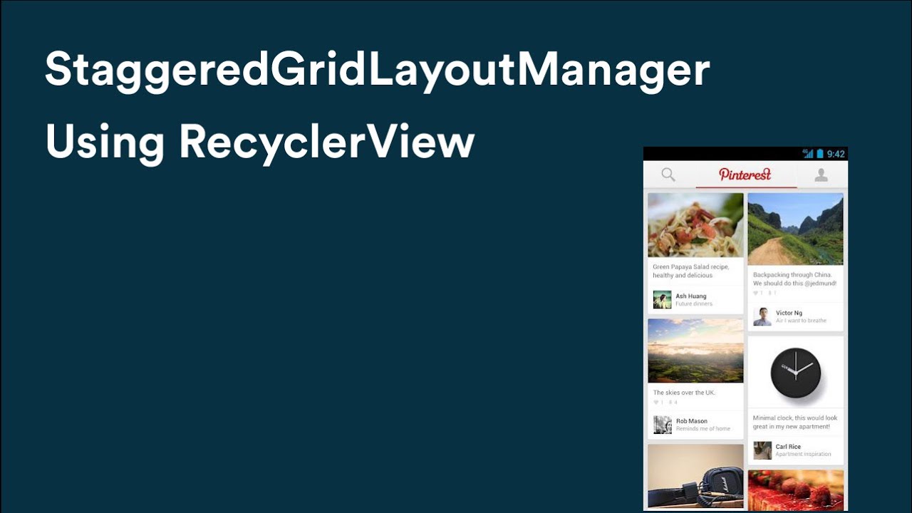Recyclerview With Staggeredgridlayoutmanager Youtube