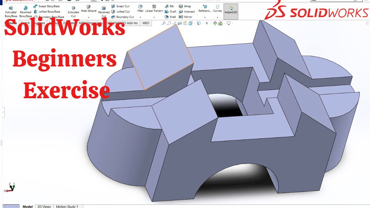 Solidworks Tutorial For Beginners Exercise 1 Solidworks Basics