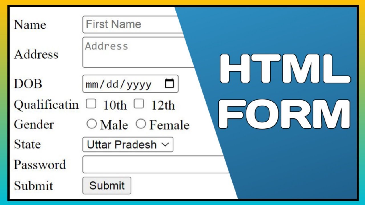 Html Form Tutorial Form In Html In Notepad How To Make Html Form
