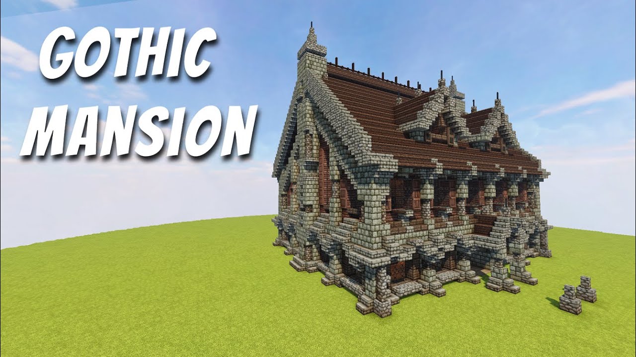 Minecraft How To Build Gothic Mansion Tutorial Youtube