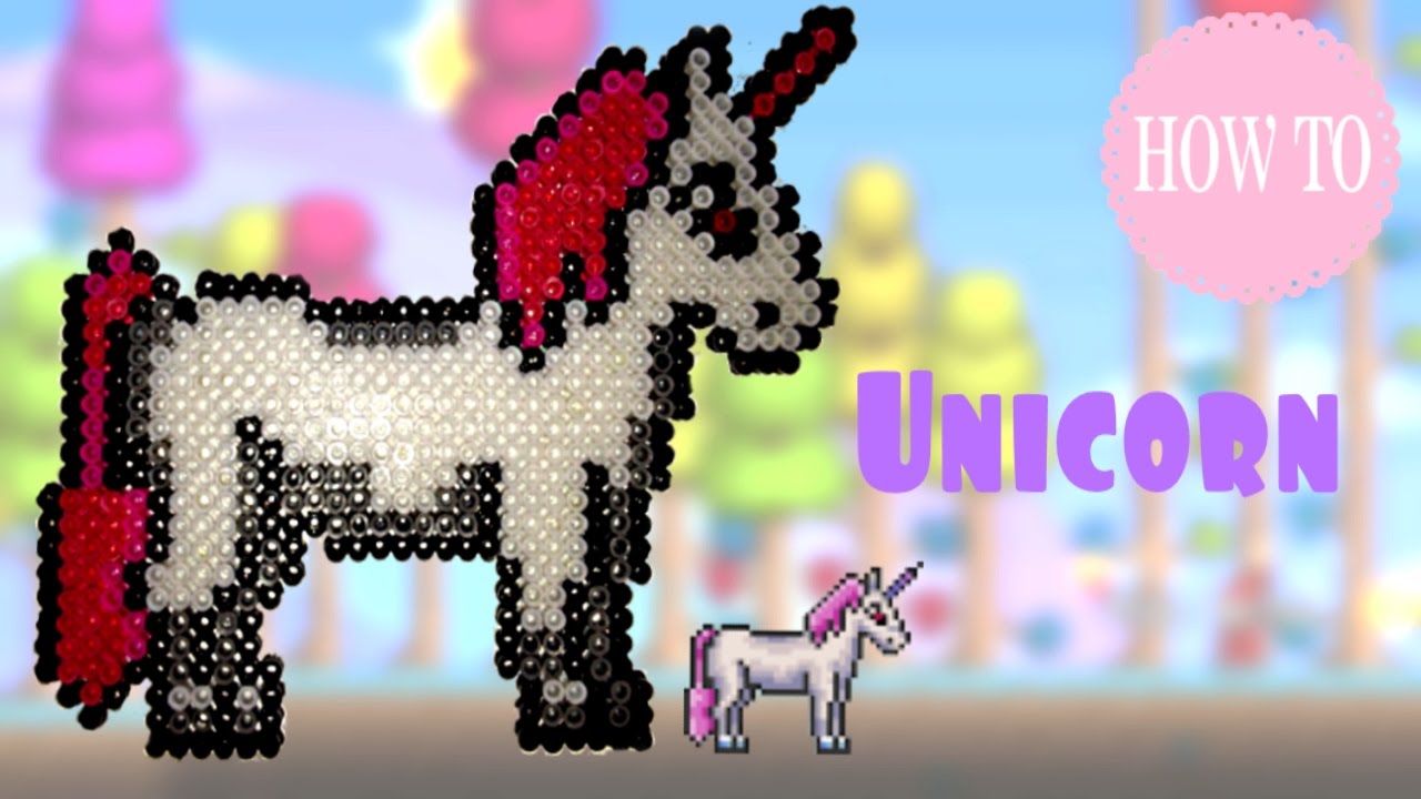 How To Make The Unicorn From Terraria In Perler Beads Youtube