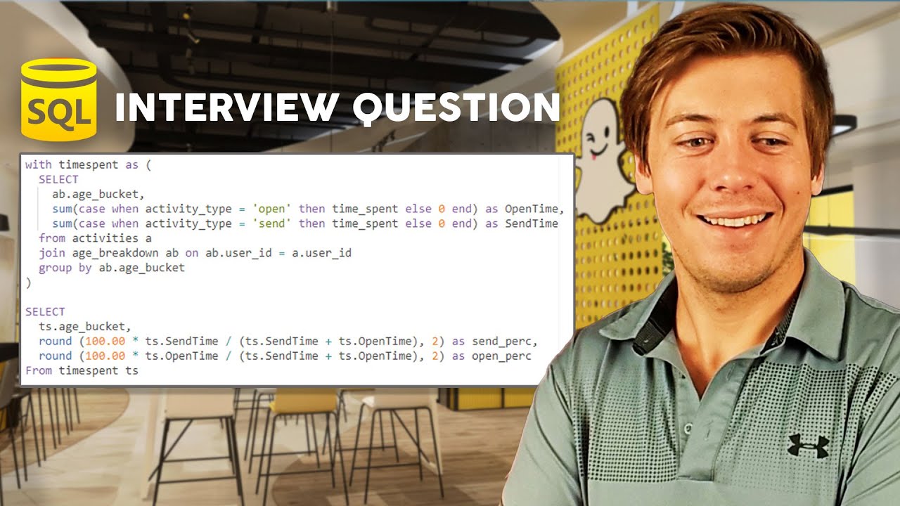 Solving A Real Snapchat Sql Data Analyst Interview Question Youtube