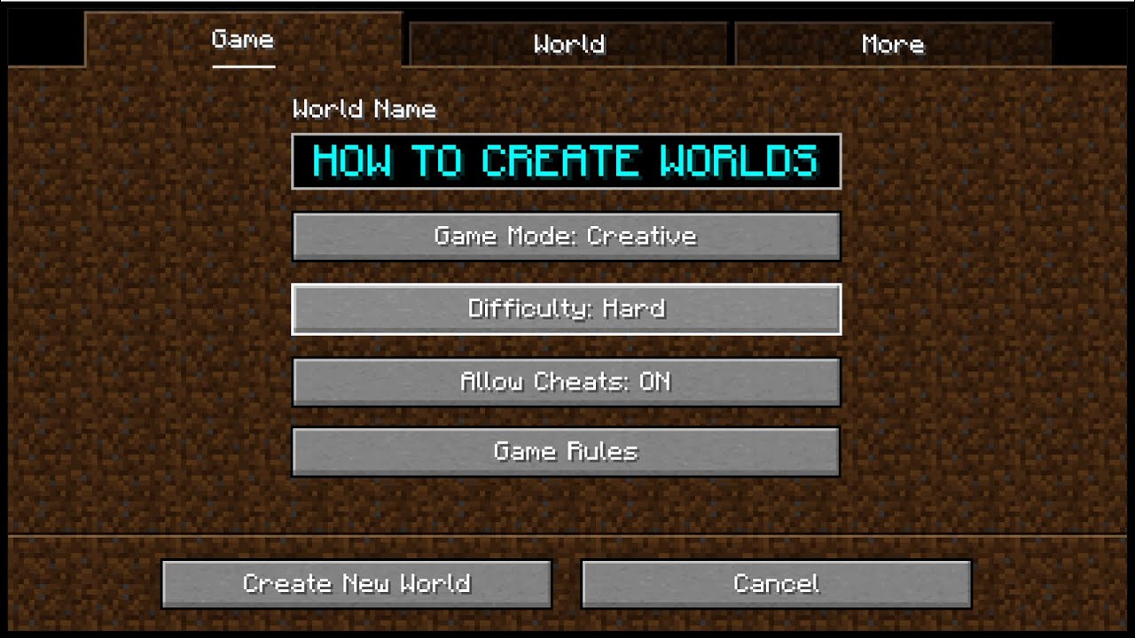 Minecraft How To Use The New Create World Screen Youtube