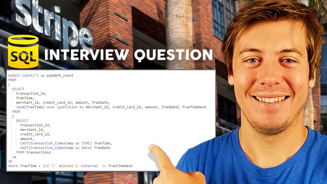 Solving A Real Stripe Sql Data Analyst Interview Question Youtube