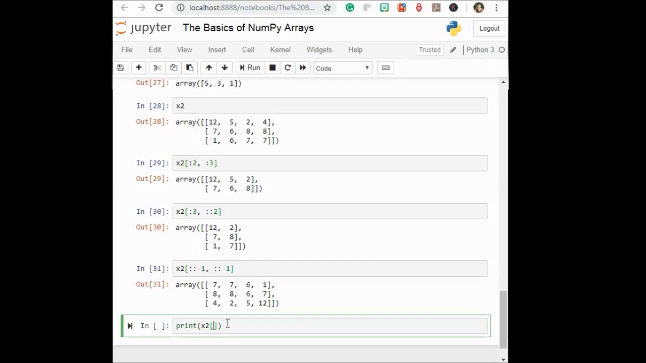 Array Slicing Accessing Subarrays Data Science Machine Learning