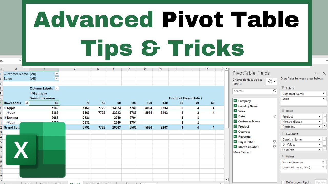 Advanced Pivot Table Tips Tricks Only Experts Know Youtube