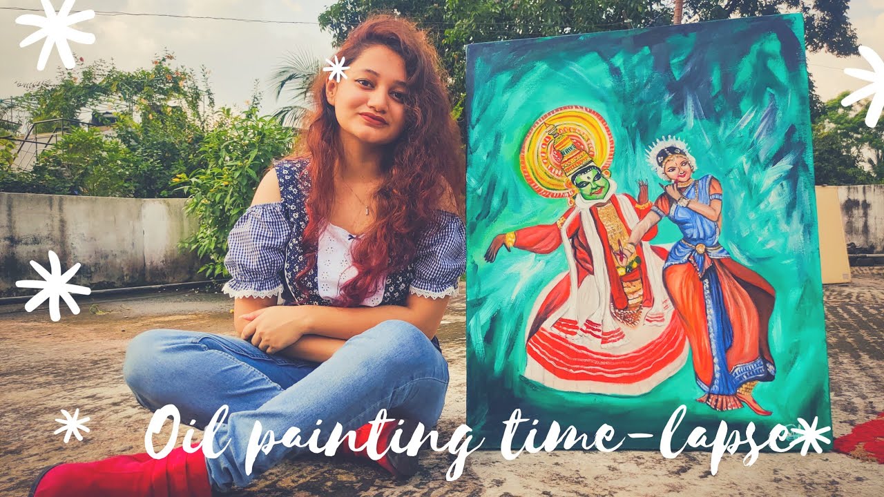 Oil Painting Timelapse Indian Classical Dance Youtube