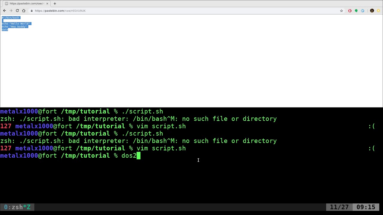 Fixing Scripts From Pastebin Linux Shell Tutorial Youtube