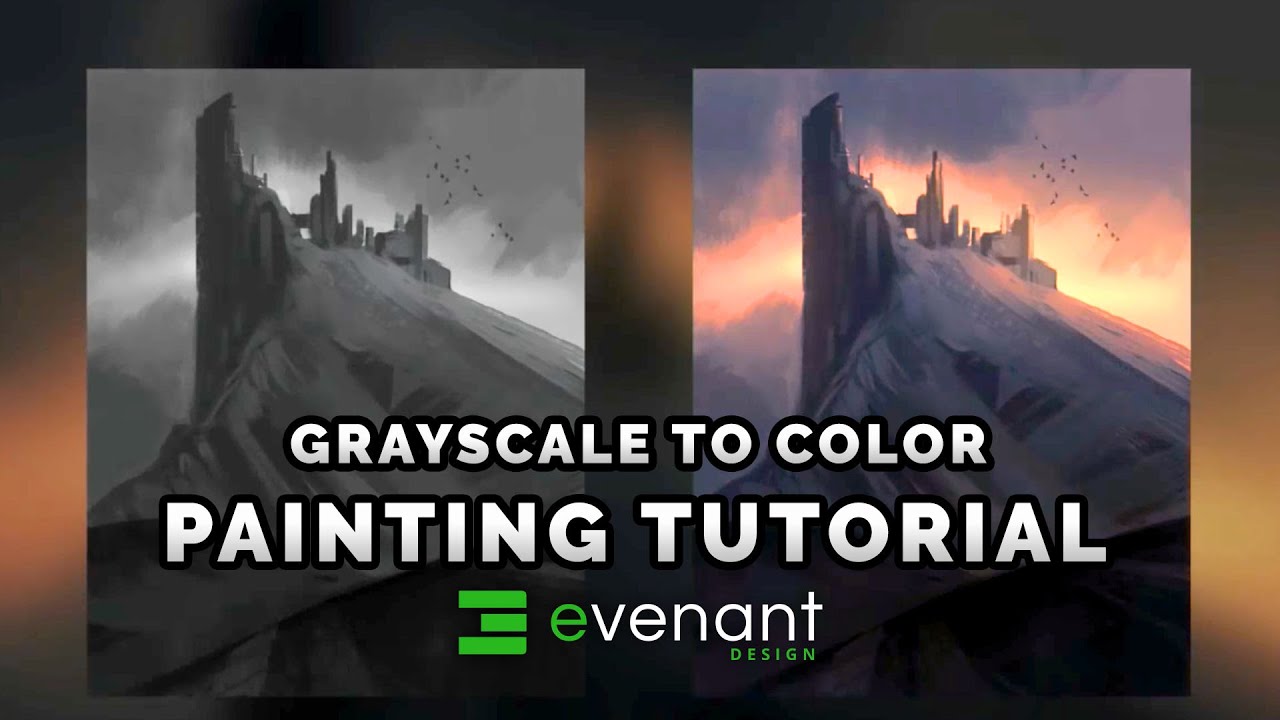 Grayscale To Color Digital Painting Tutorial Concept Art Youtube