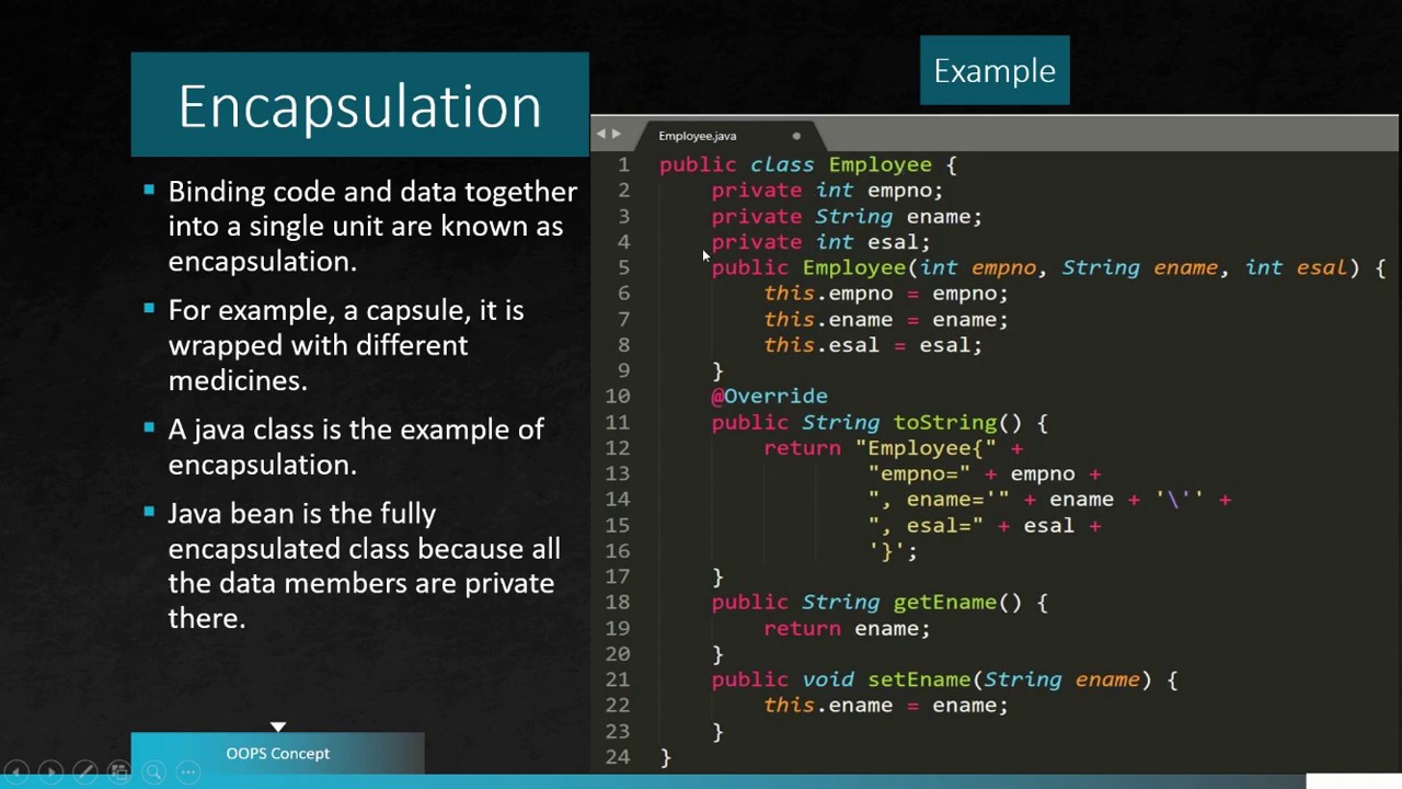 Encapsulation Oops Concepts Youtube