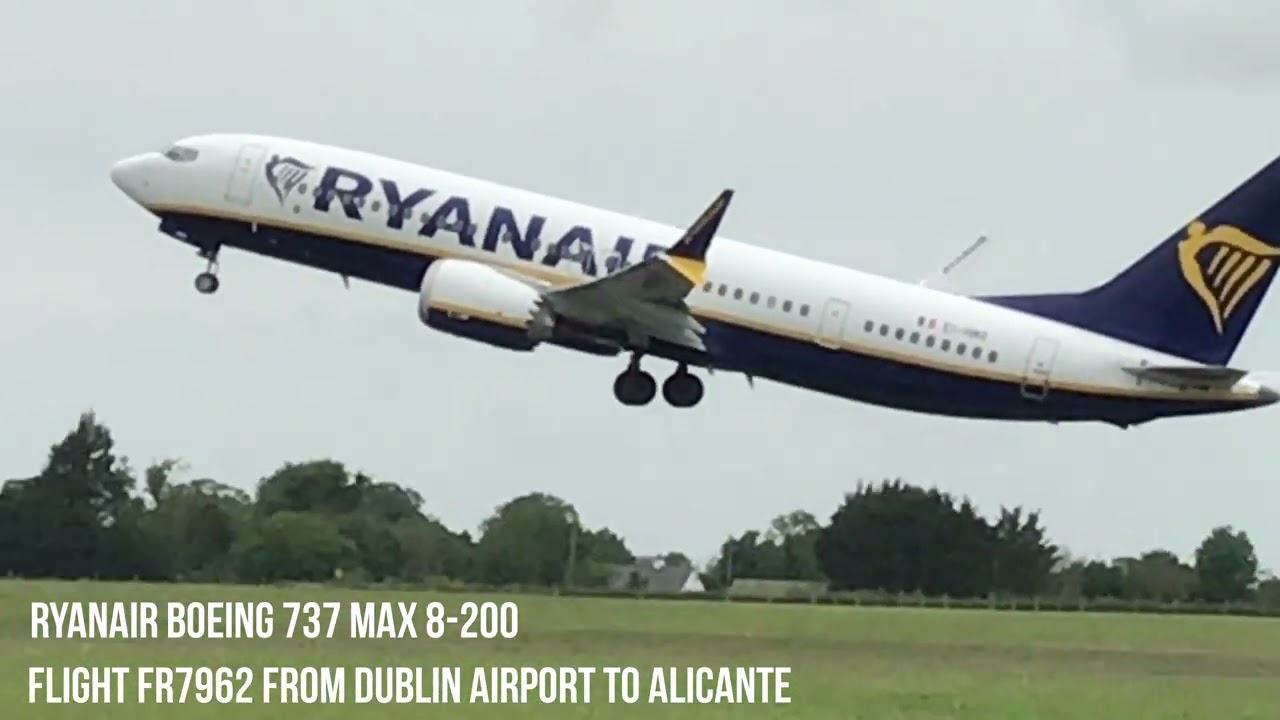 Ryanair Boeing 737 Max 8 200 Loud Take Off At Dublin Airport Youtube