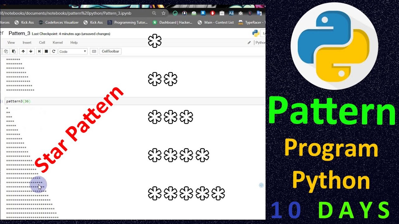 3 Printing Stars In Triangle Shape Pattern Program Python Youtube