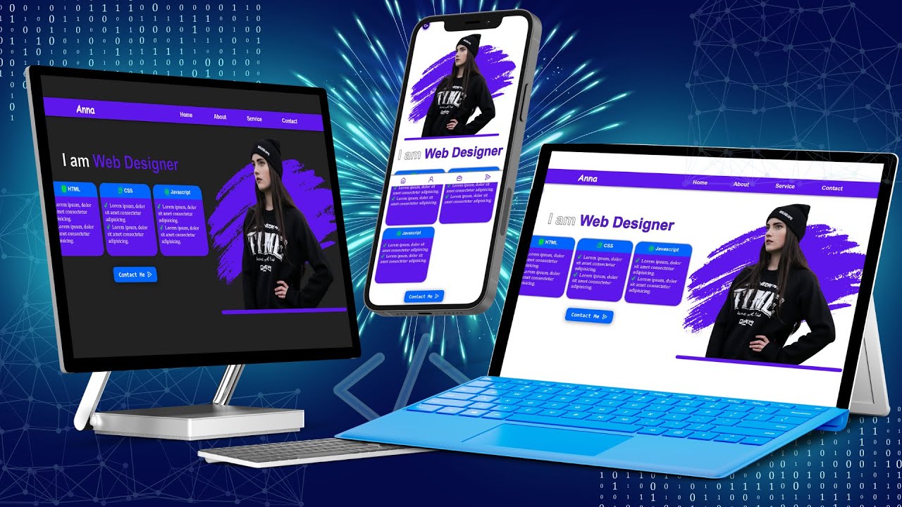 Responsive Personal Portfolio Website Using Html Css And Javascript