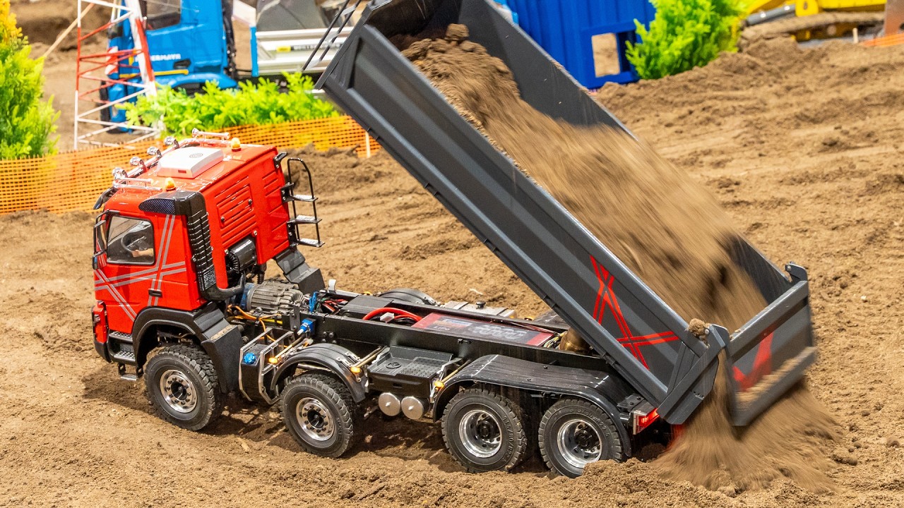 Epic Rc Construction Site With Rc Trucks Dumpers Excavators Youtube
