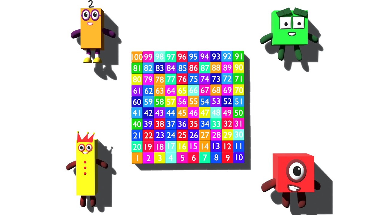 Counting 1 100 With Numberblocks And Multiplication Youtube