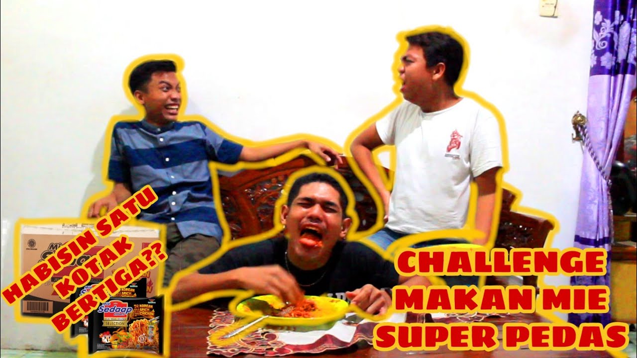 Challenge Makan Mie Super Pedas Youtube