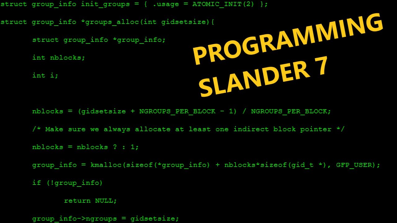 Programming Slander 7 Youtube