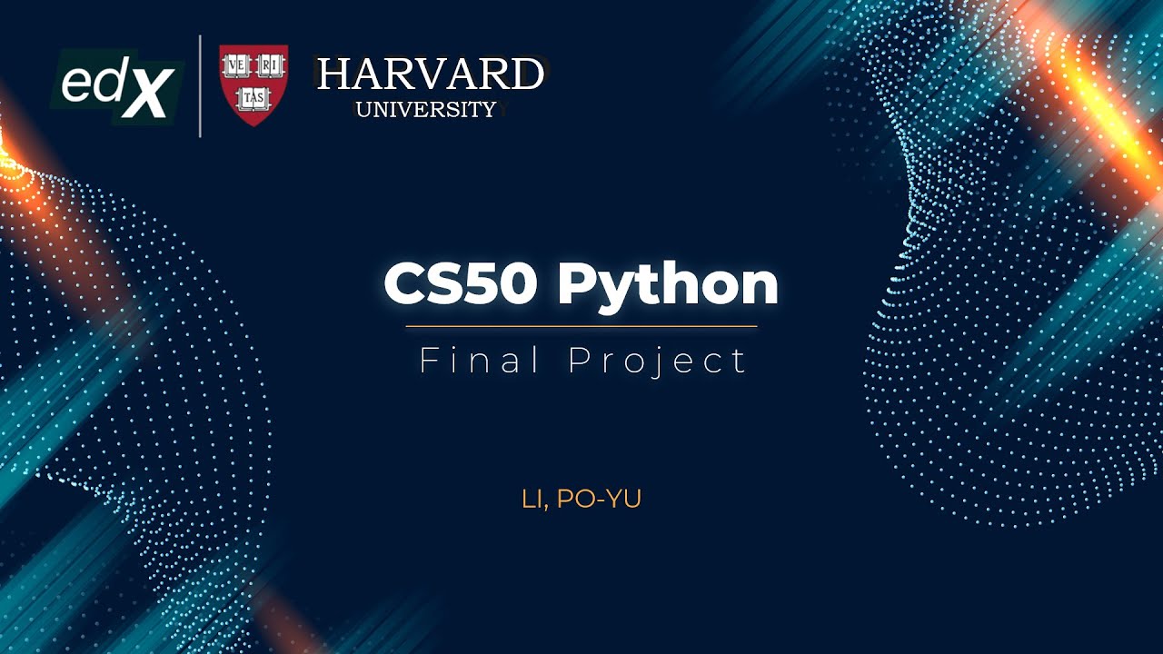 Cs50 Python Final Project Jasper Lee Youtube