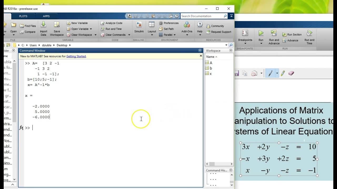How To Have Matlab Solve A System Of Equations Tessshebaylo