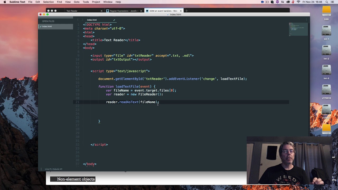 Javascript File Requester And Text Reader Sample Youtube