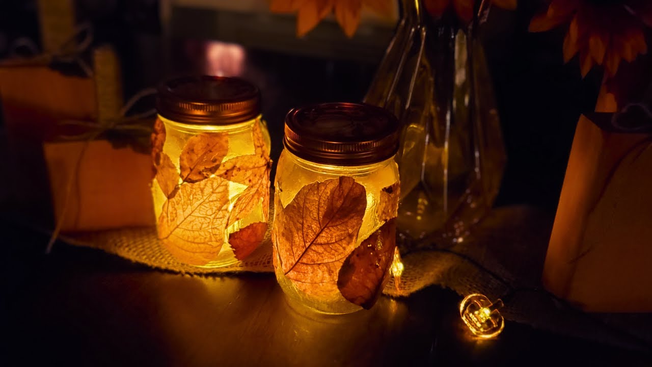 Fall Mason Jar Background