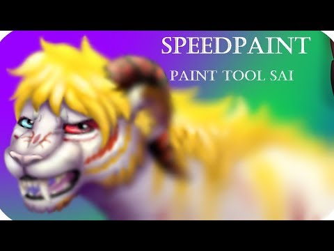 Caesar The Tiger Speedpaint Paint Tool Sai Youtube