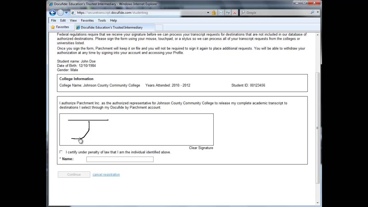 Jccc Etranscript Tutorial Youtube