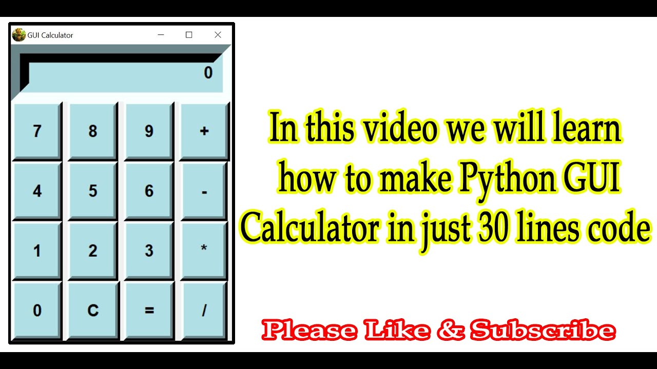 Python Basic Gui Calculator With Tkinter Module Vs Code Youtube