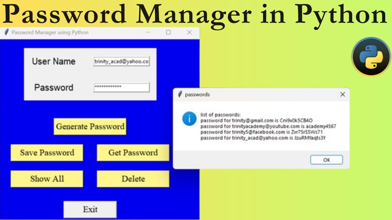 Creating A Password Manager In Python Youtube