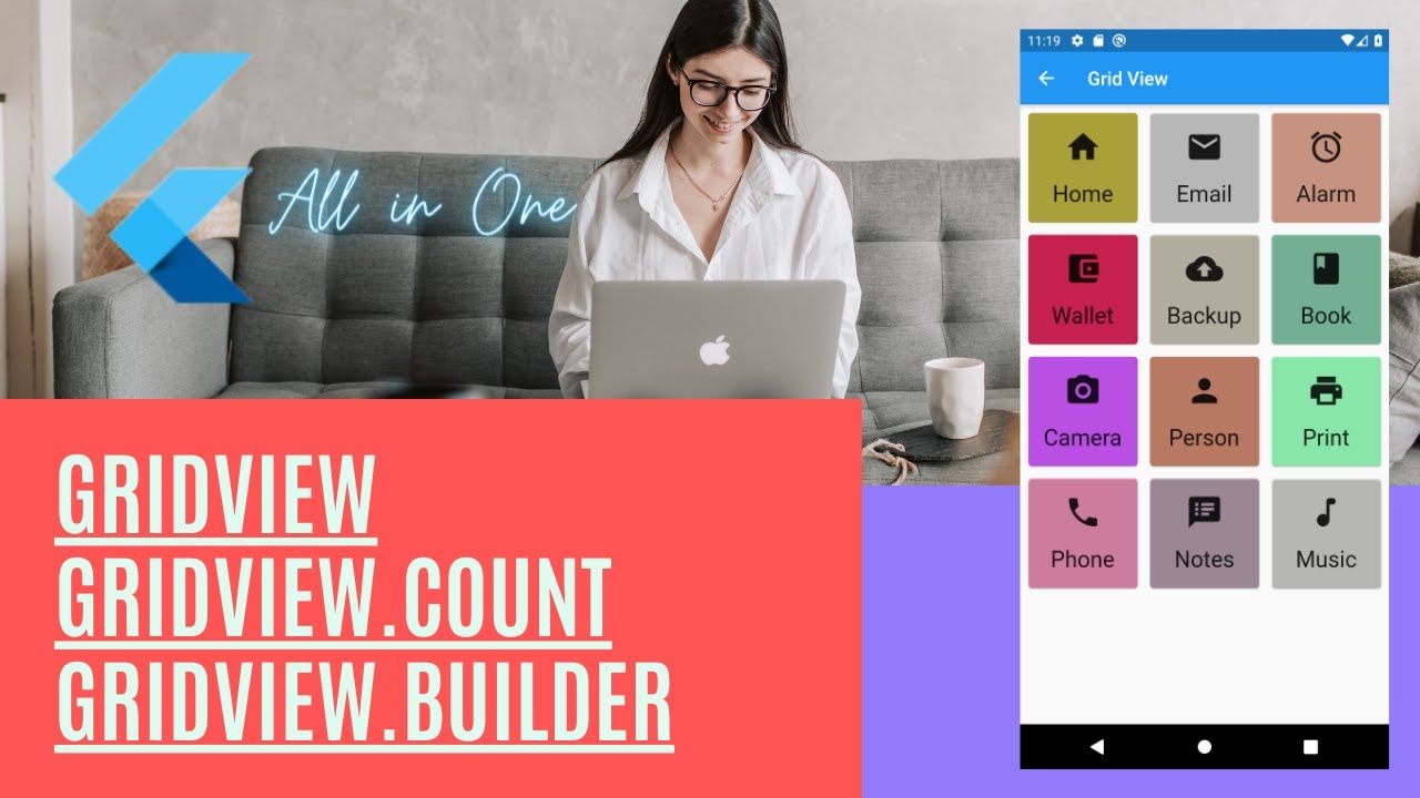 Flutter Gridview Gridview Count Gridview Builder Youtube
