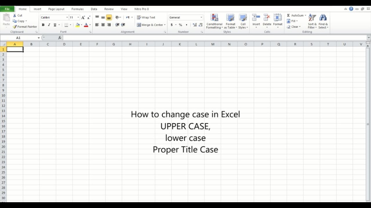 Change Letter Case Ms Excel 2010 Tutorial Text Case Upper Case
