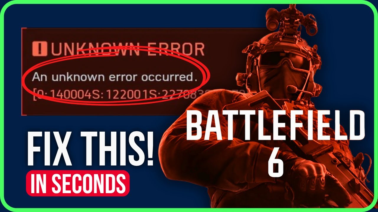 Battlefield 6 An Unknown Error Occurred Fixed Battlefield 6 Unknown