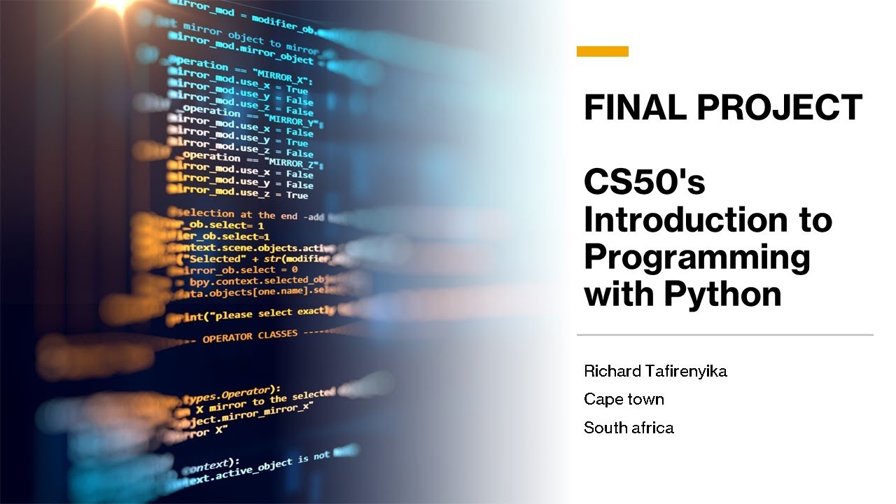Cs50 Final Project Youtube