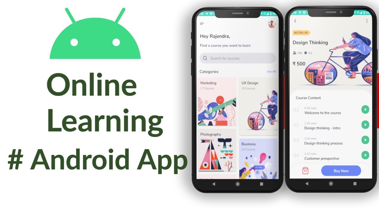 Online Learning Android App Android Studio Tutorial Youtube