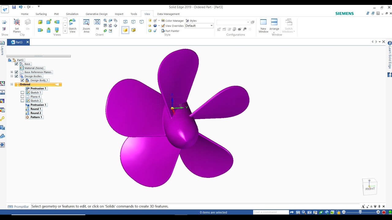 52 Solid Edge Tutorial Propeller 3d Design In Solid Edge Propeller