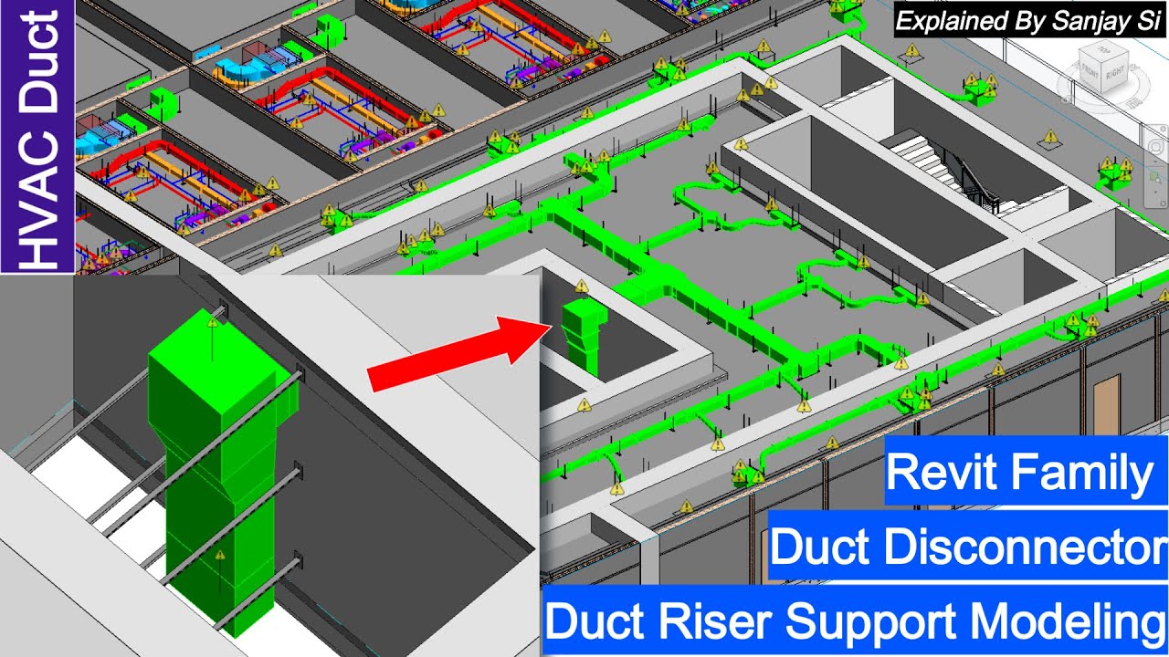 Ep 169 Duct Riser Support Modeling In Revit Duct Disconnector