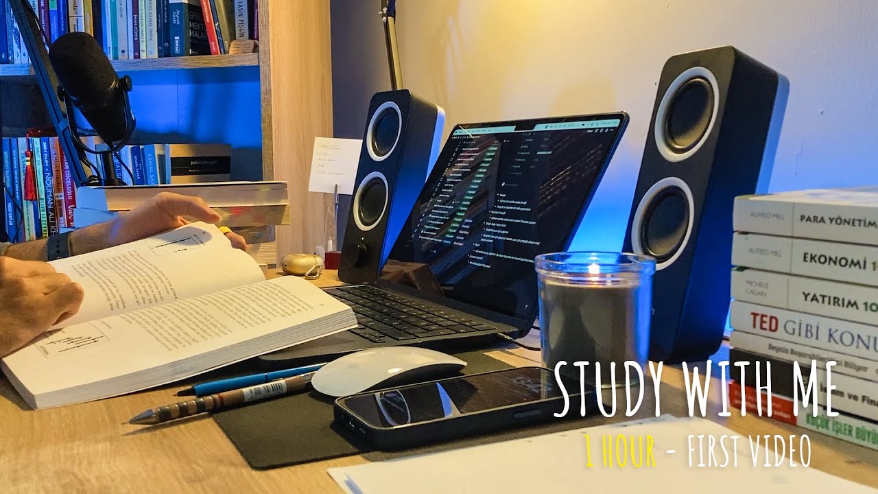 1 Hour Study With Me Background Noise Rain Sound Day 1 Youtube