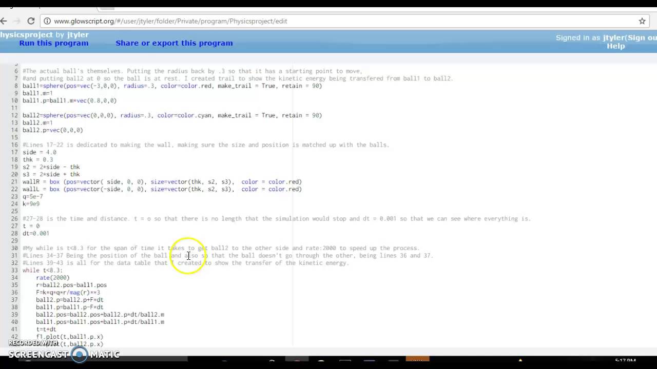 Cst Glowscript Porject Elastic Collision Youtube